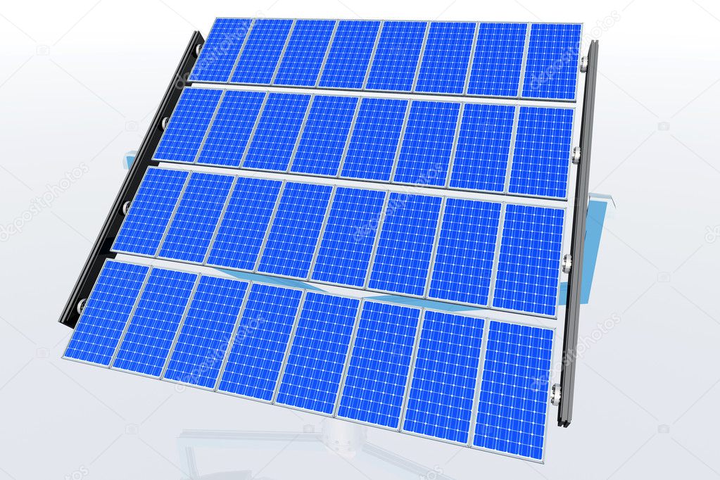 Solar Panels 3D render — Stock Photo © boscorelli #8755316