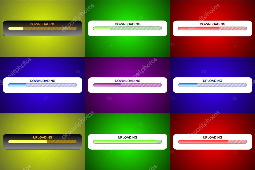 Downloading Uploading Screen Designs — Stock Photo © boscorelli #9923354