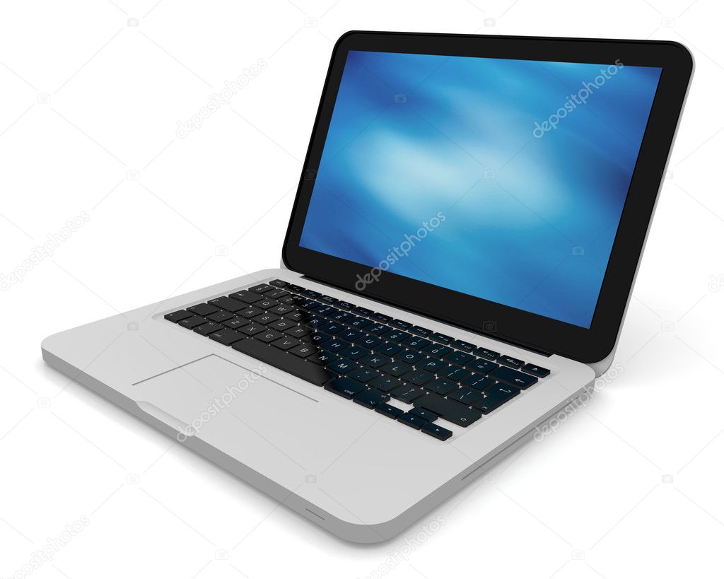 Modern laptop with abstract background on the screen — Stock Photo ...