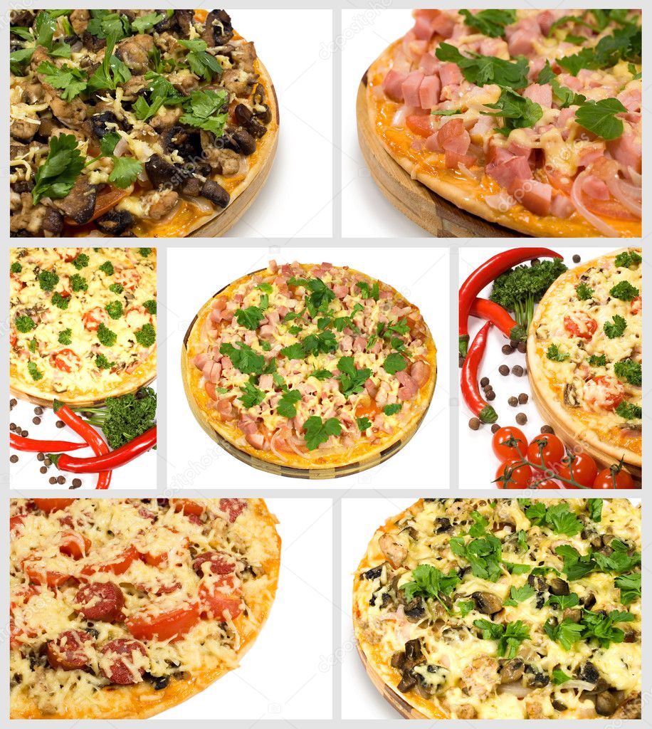 Collage pizza — Stock Photo © viktoriya89 #10119101