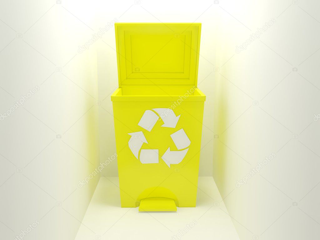 Recycle bin,yellow — Stock Photo © outsiderzone #10418486