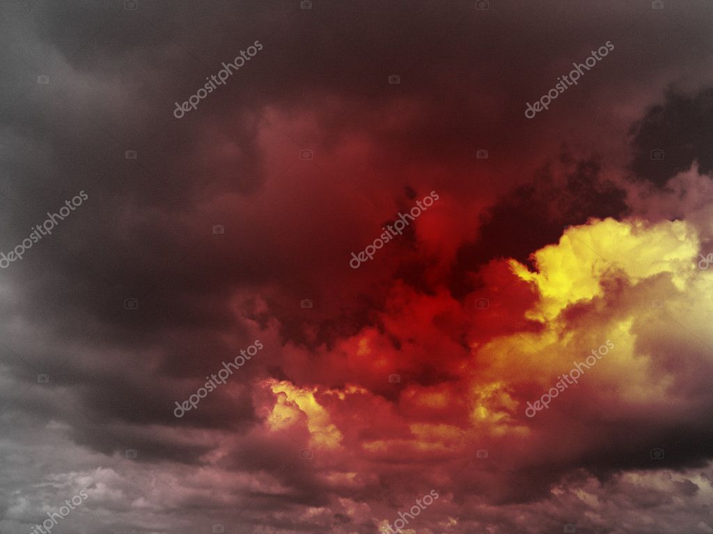 Red sky apocalyptic, end of the world concept, global warming Stock ...
