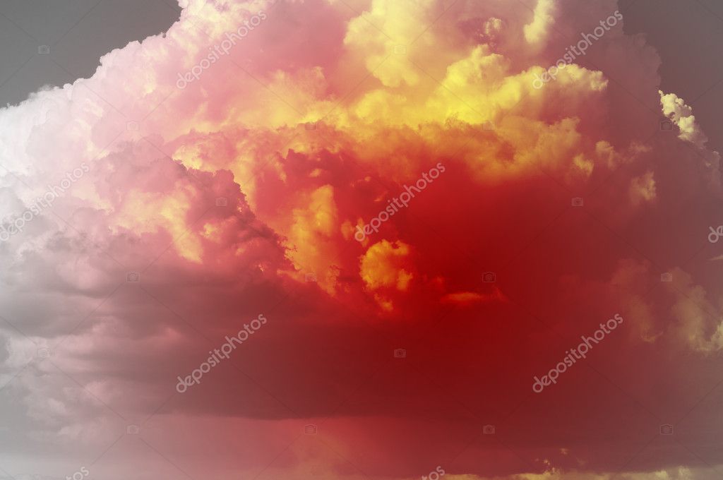 Red sky apocalyptic, end of the world concept, global warming — Stock ...