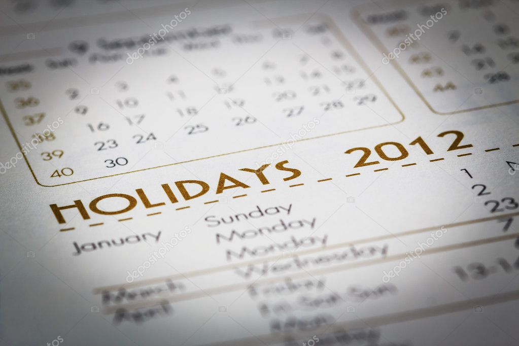 Focus to holiday word on a Calendar. — Stock Photo © reborn55 #10534061