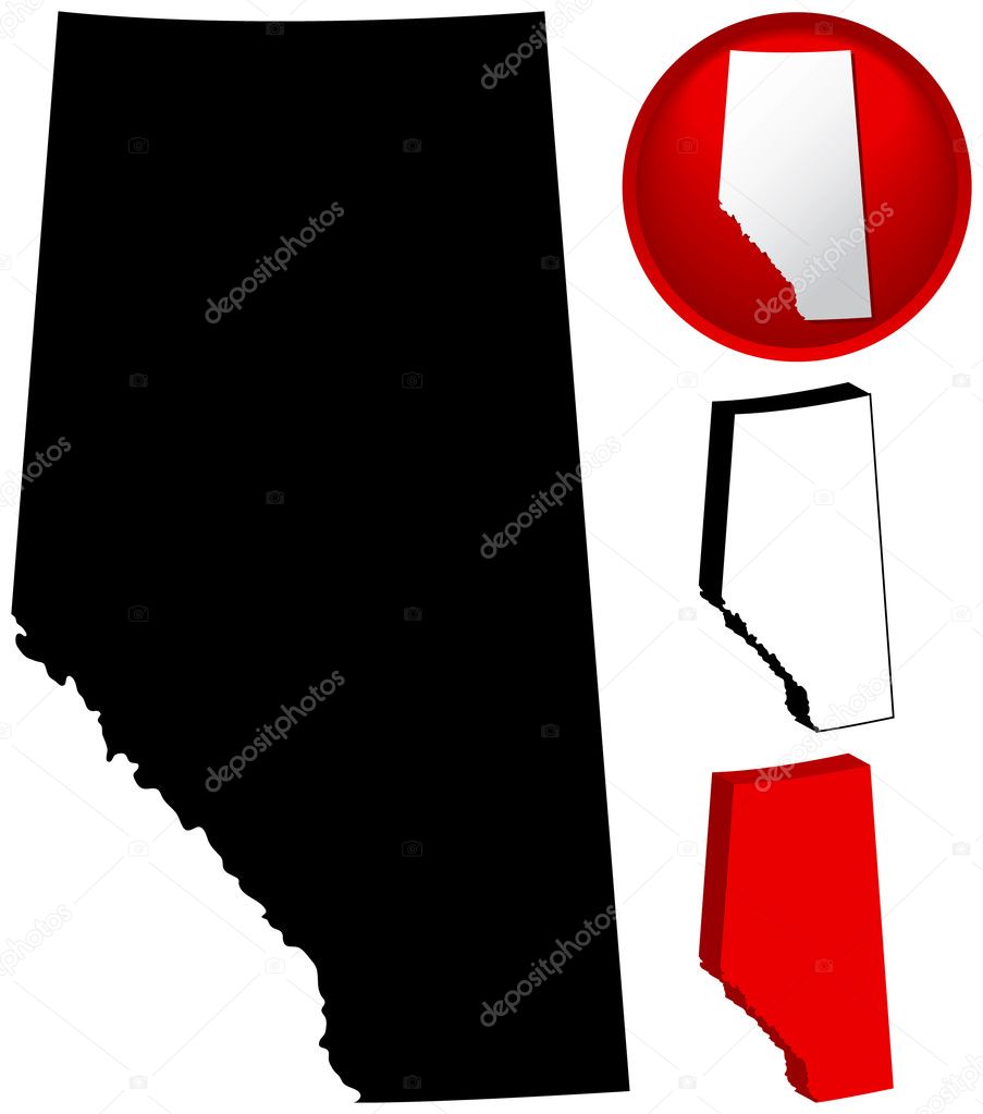 Detailed Map of Alberta, Canada Stock Vector Image by ©adroach #8995572