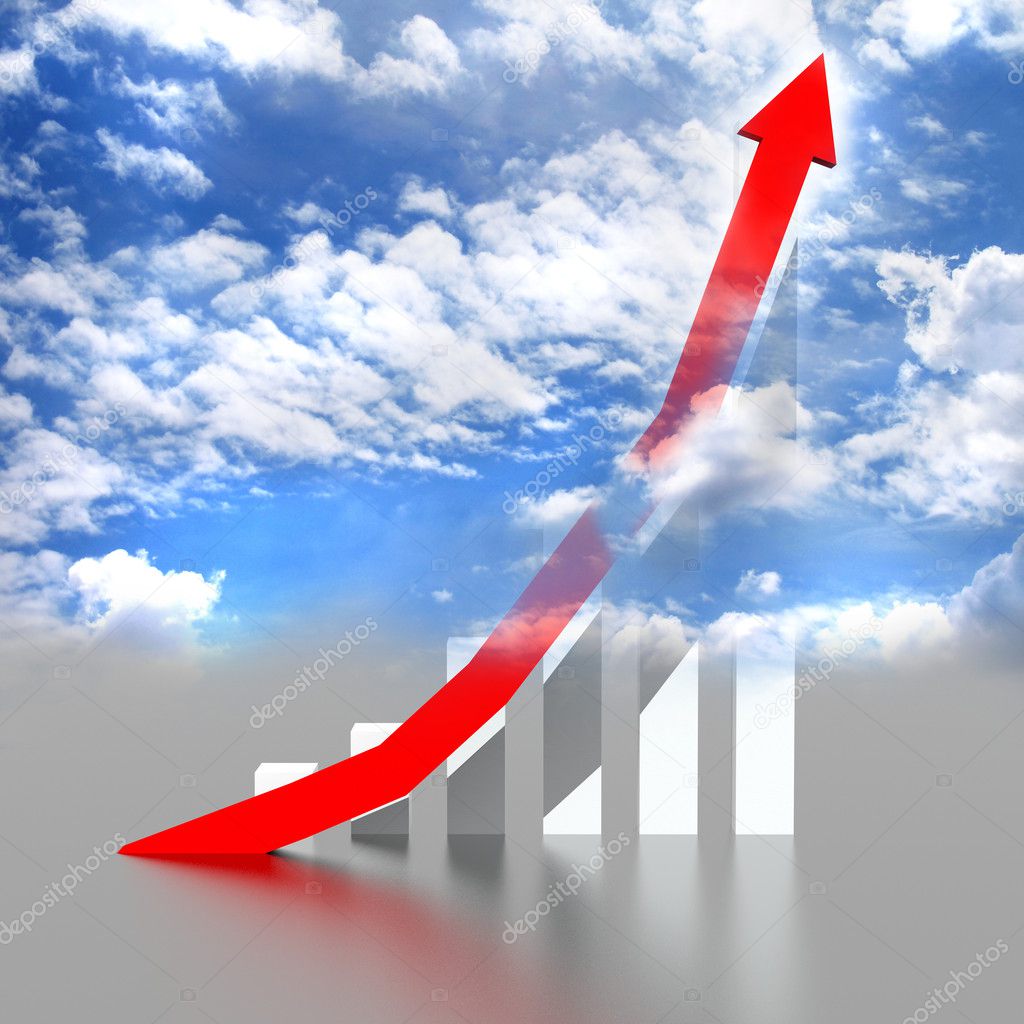 Business graph with going up red arrow Stock Photo by ©siraanamwong 9731233