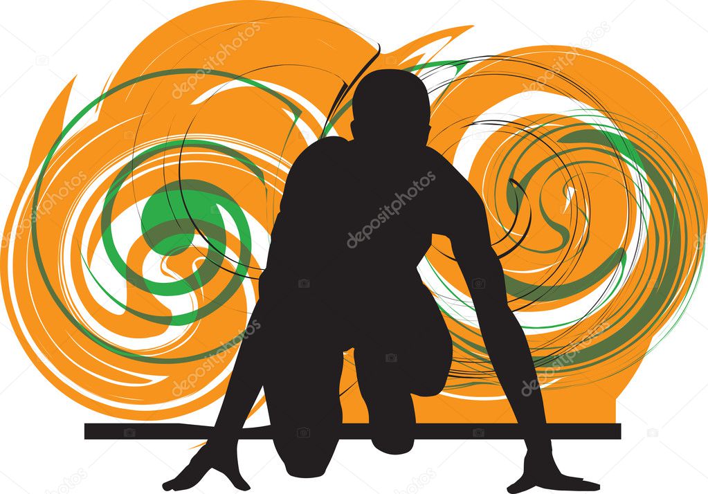 Runner in start position, Vector illustration Stock Vector by ©aroas ...