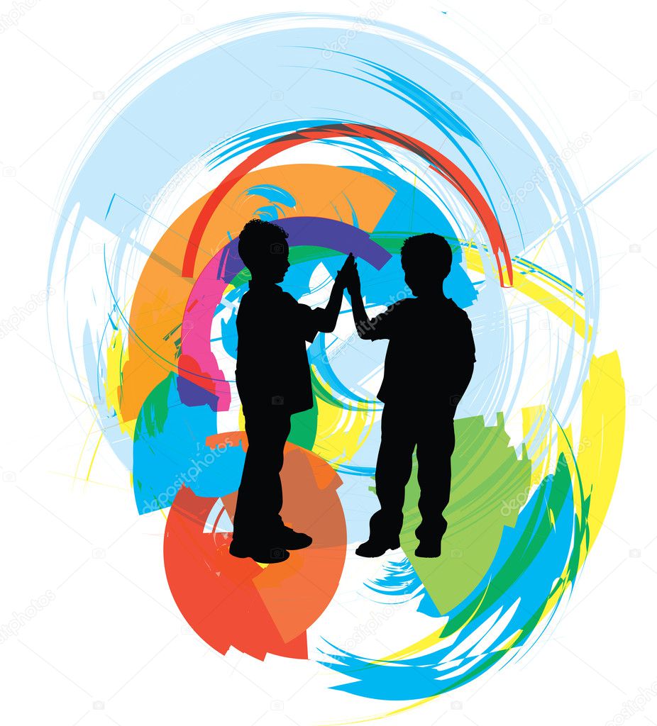 Amigos. Ilustración vectorial Vector de stock #9387412 de ©aroas