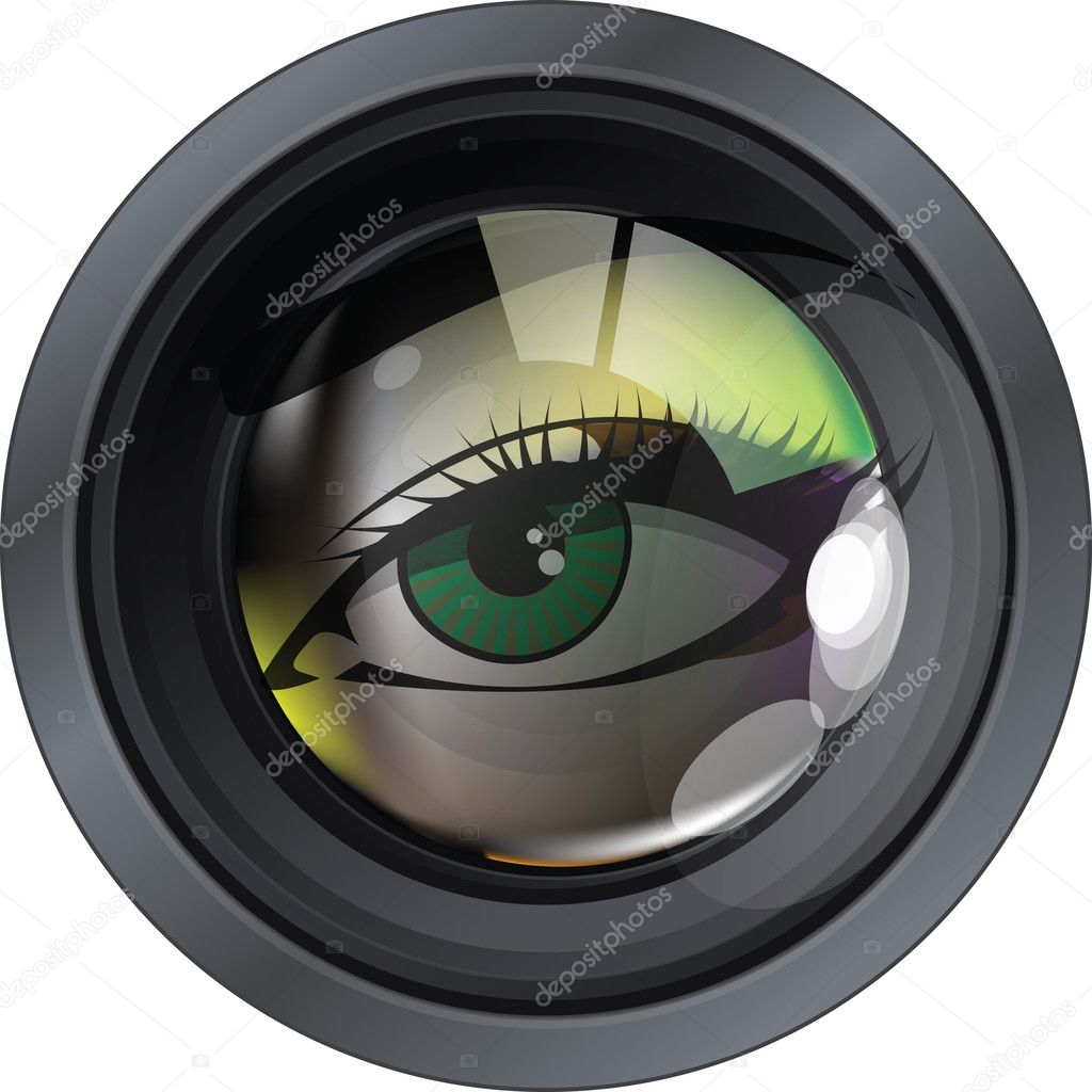 Professional photo lens. Editable vector illustration Stock Vector ...