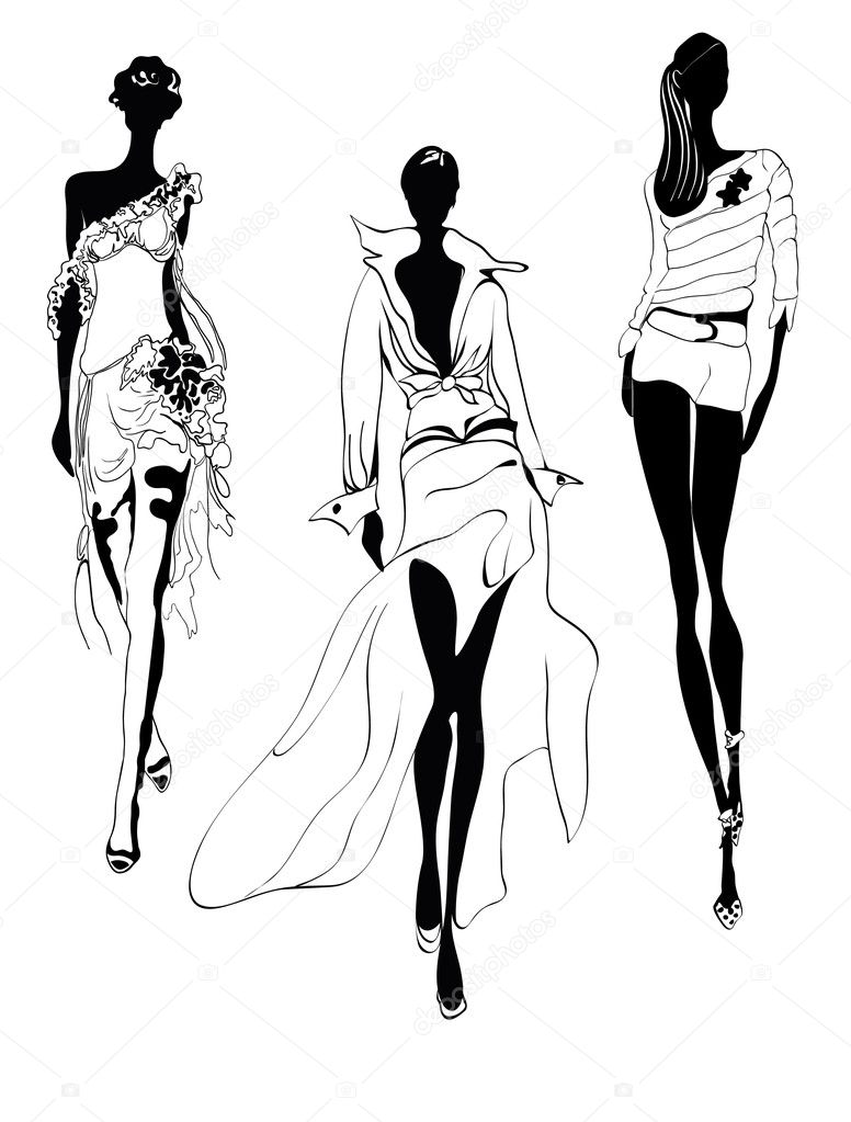 Modelos sobre fondo blanco Vector de stock por ©alinAchka 9782515