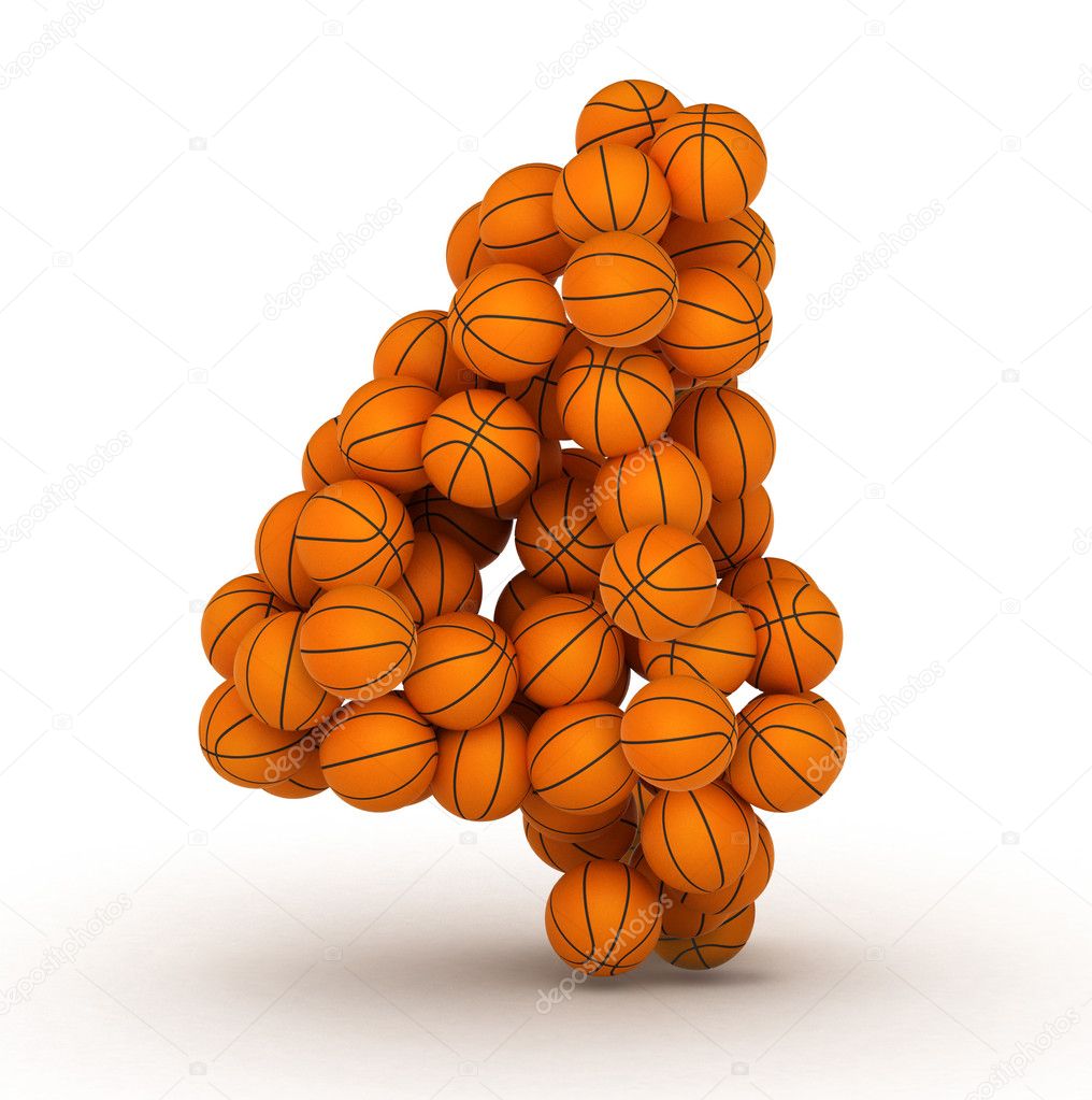 Number 4, basketball alphabet Stock Photo by ©iunewind 10683390