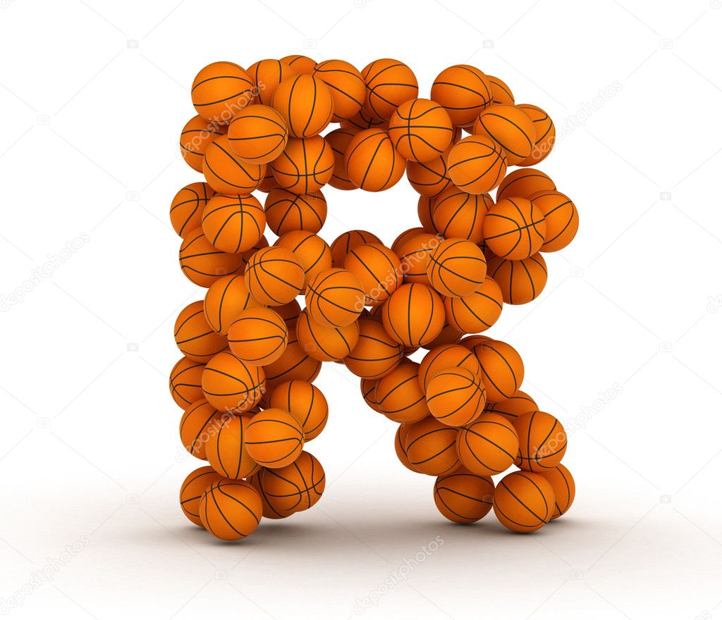 Letter R, basketball alphabet — Stock Photo © iunewind #10683506
