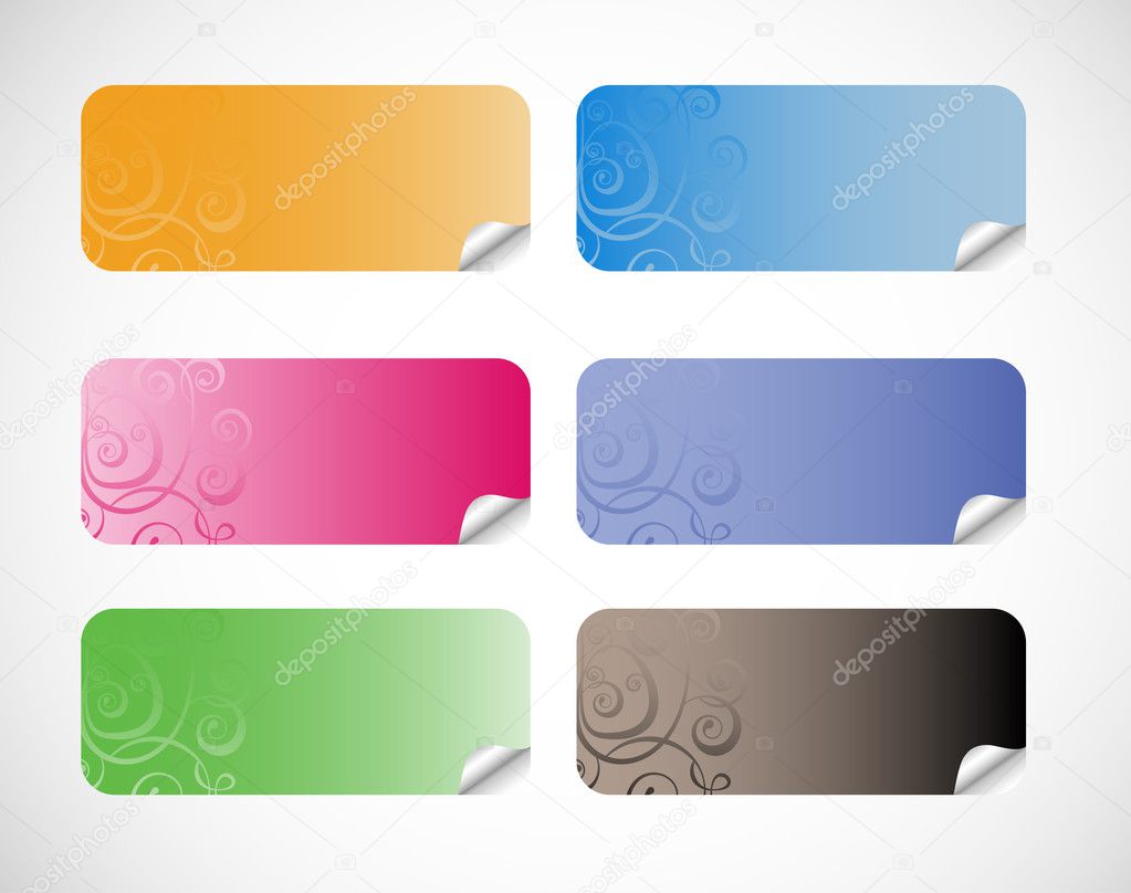Vector Sticker Set Stock Vector Image by ©catreen #9161419