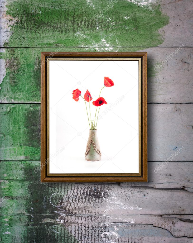 Frame with red poppies — Stock Photo © igorartmd #9265663