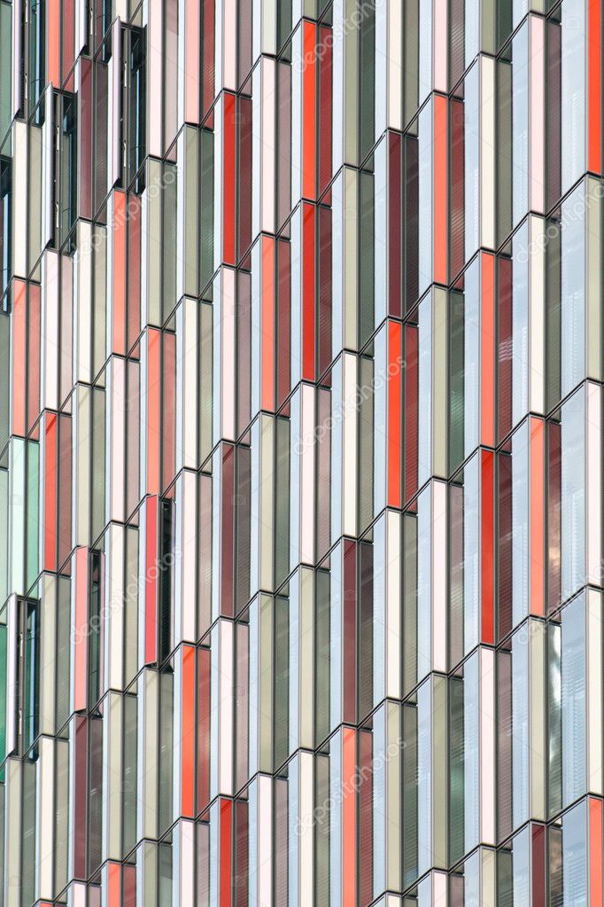 Colorful windows pattern of the office building — Stock Photo ...