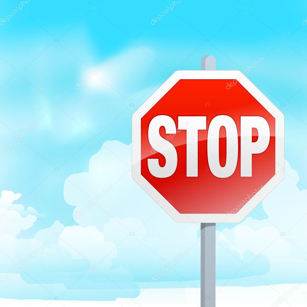 Stop Sign Landscape Stock Vector Image by ©CaptainPrince #9895503