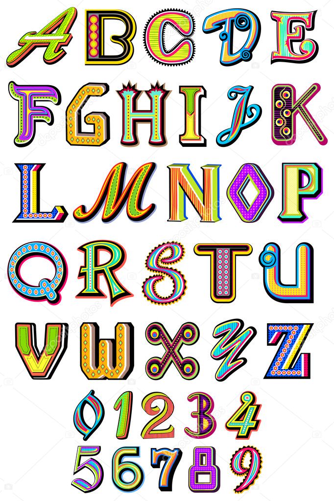 Colorful Alphabet Stock Vector Image by ©stockshoppe #9801735