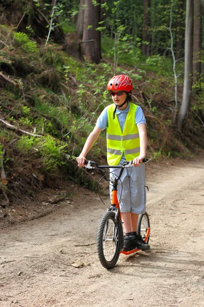 Riding an all terrain push scooter - Stock Image - Everypixel