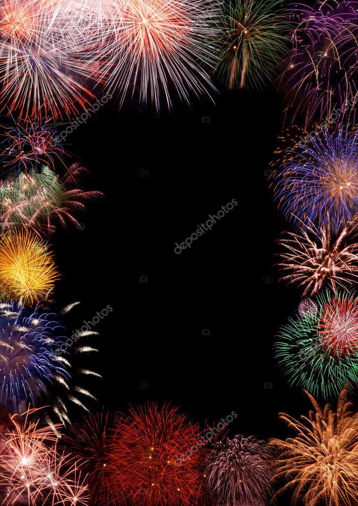 Colorful fireworks frame — Stock Photo © hopsalka #9173767