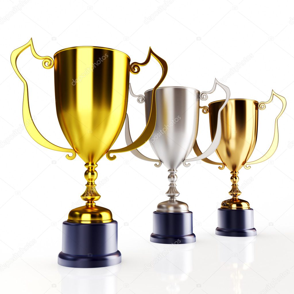 Gold silver and bronze trophy's — Stock Photo © Stiggdriver #9221891