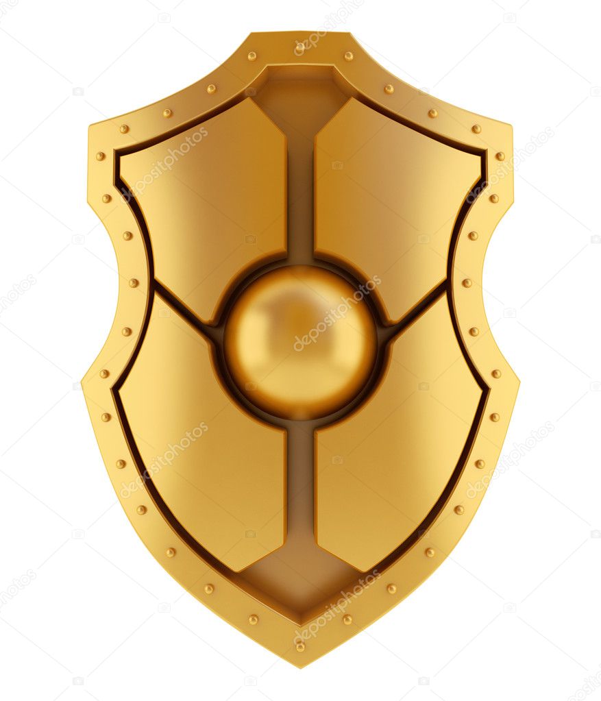 Golden medieval shield — Stock Photo © Stiggdriver #9223276