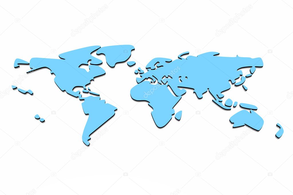 Earth map isolated in white background Stock Photo by ©suravid 9256858