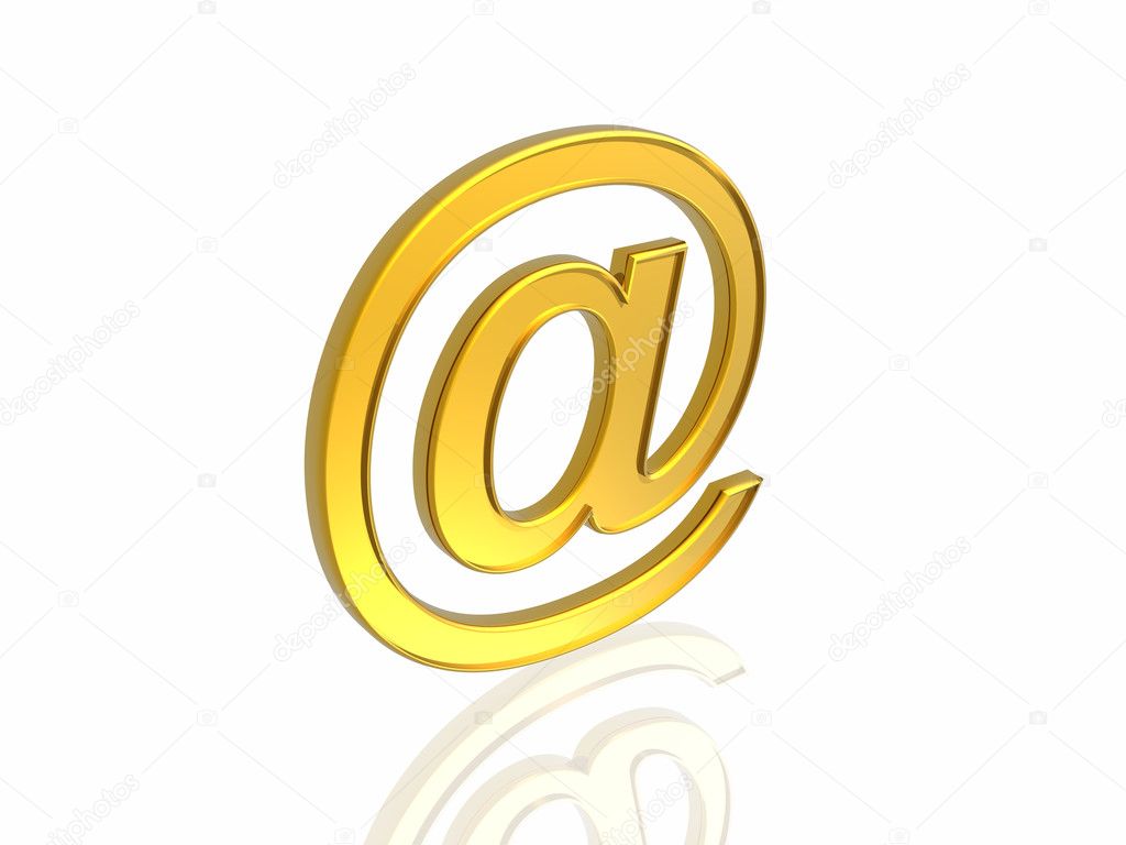 Golden e-mail symbol Stock Photo by ©suravid 9429865