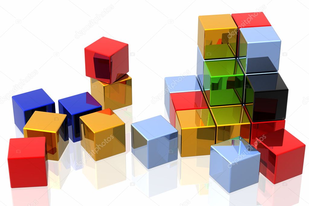 Colourful cubes Stock Illustration by ©suravid #9760168