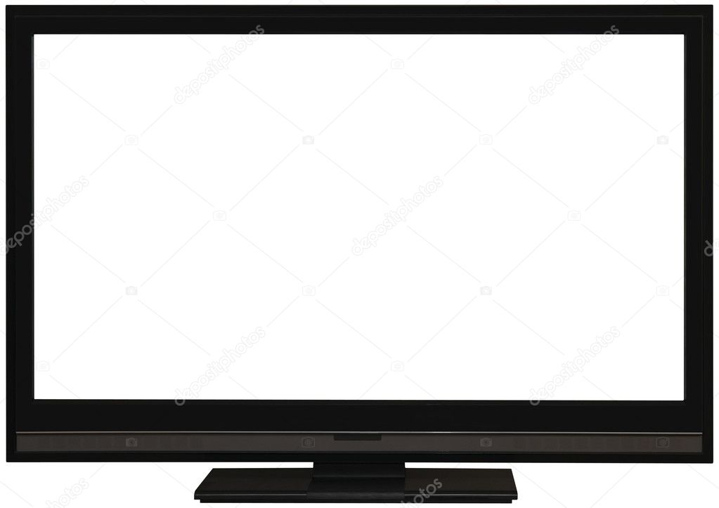Flat wide TV screen cutout — Stock Photo © Suljo #9821257