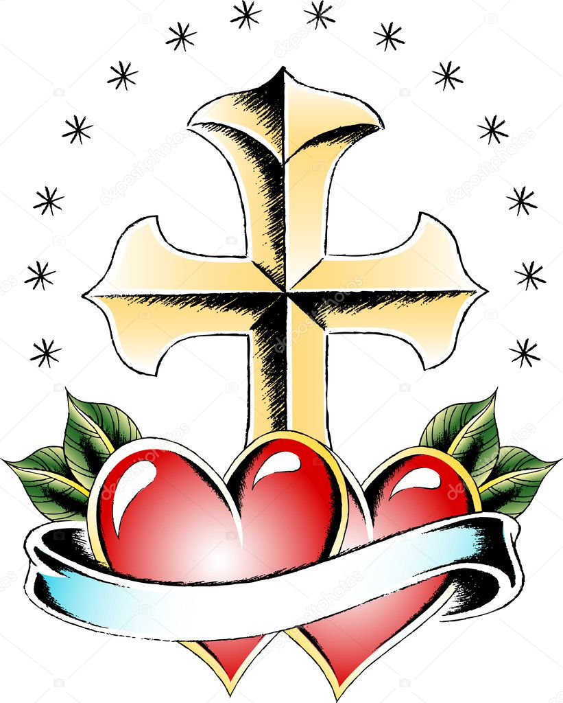Kruis symbool tattoo — Stockvector © pauljune #10091399