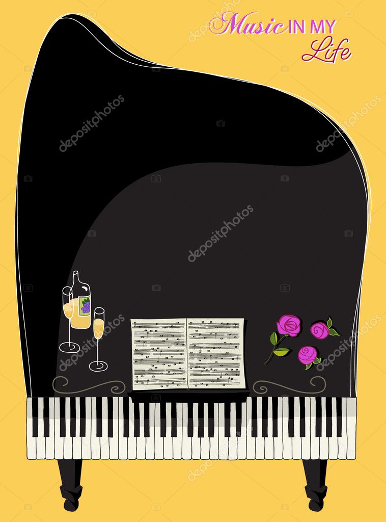 Musical Background - Whimsical Concert Piano Stock Vector by ©LanaN ...