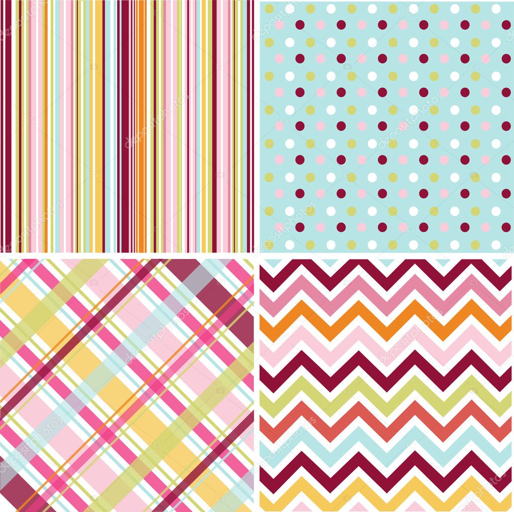 Seamless patterns with fabric texture — Stock Vector © lemony #9600004