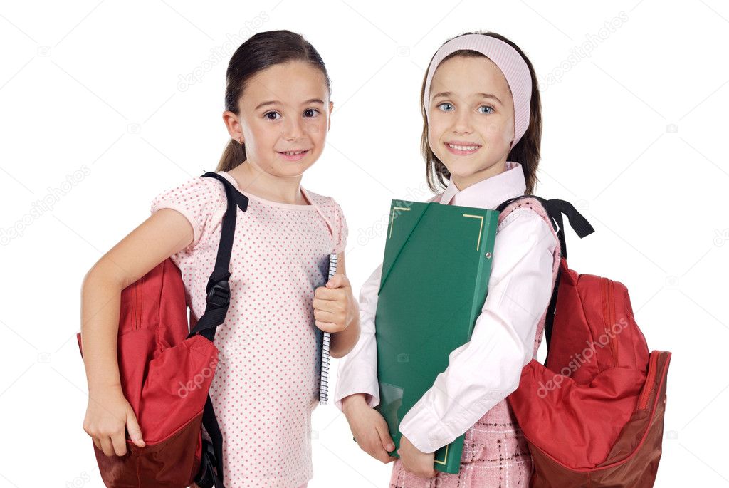 Two children students returning to school — Stock Photo © Gelpi #9628157