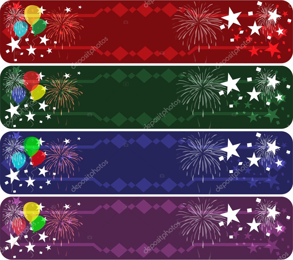 Set of four colored party banners Stock Vector Image by ©oglinsky77 ...