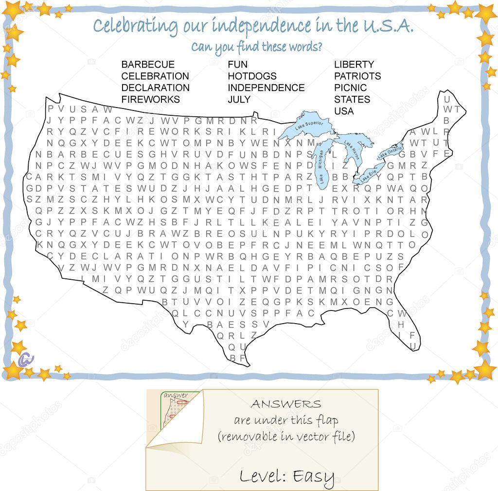 USA Map Wordfind Puzzle Stock Vector Image by ©CandyWrap #10669184