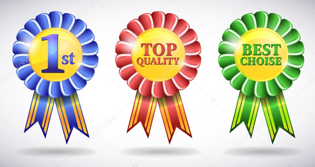 A set of vector quality ribbon badges — Stock Vector © W1nDkh #9429999