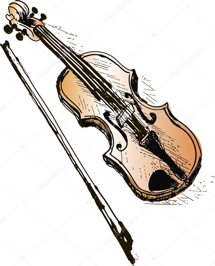 Violin sketch — Stock Vector © art-romashka #9821334