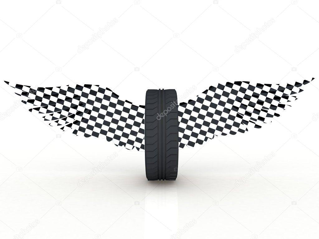 Car tire wheel with wings. Stock Photo by ©megastorm 10010550
