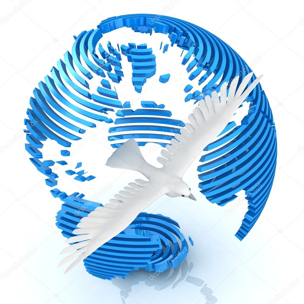 Sliced abstract globe with dove — Stock Photo © megastorm #10011577