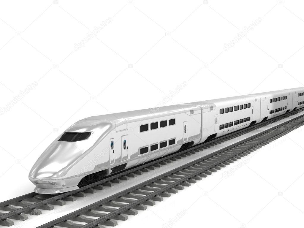 Modern high speed train on white background — Stock Photo © megastorm ...