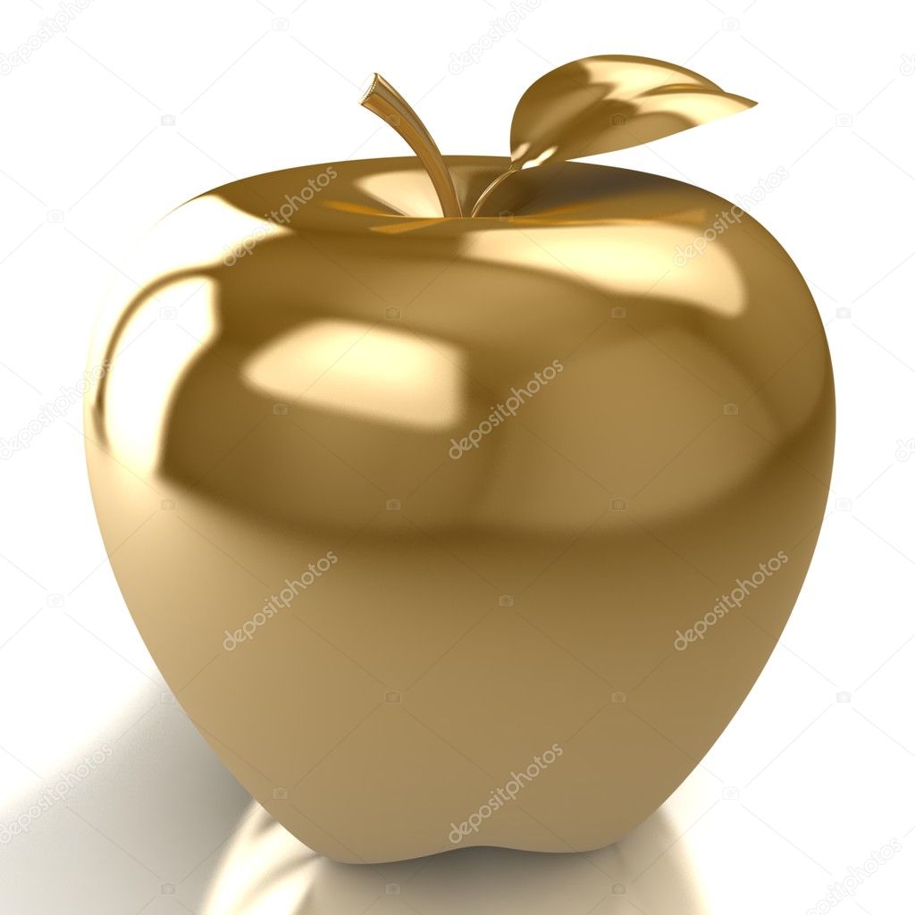 Golden apple on white background. — Stock Photo © moneymaker11 #10094964