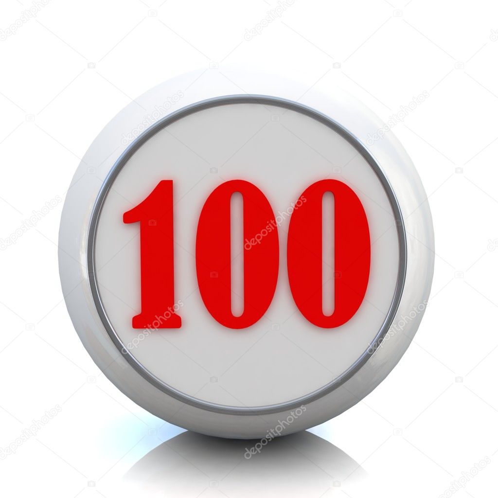3d red button with number "100" Stock Photo by ©moneymaker11 10095785