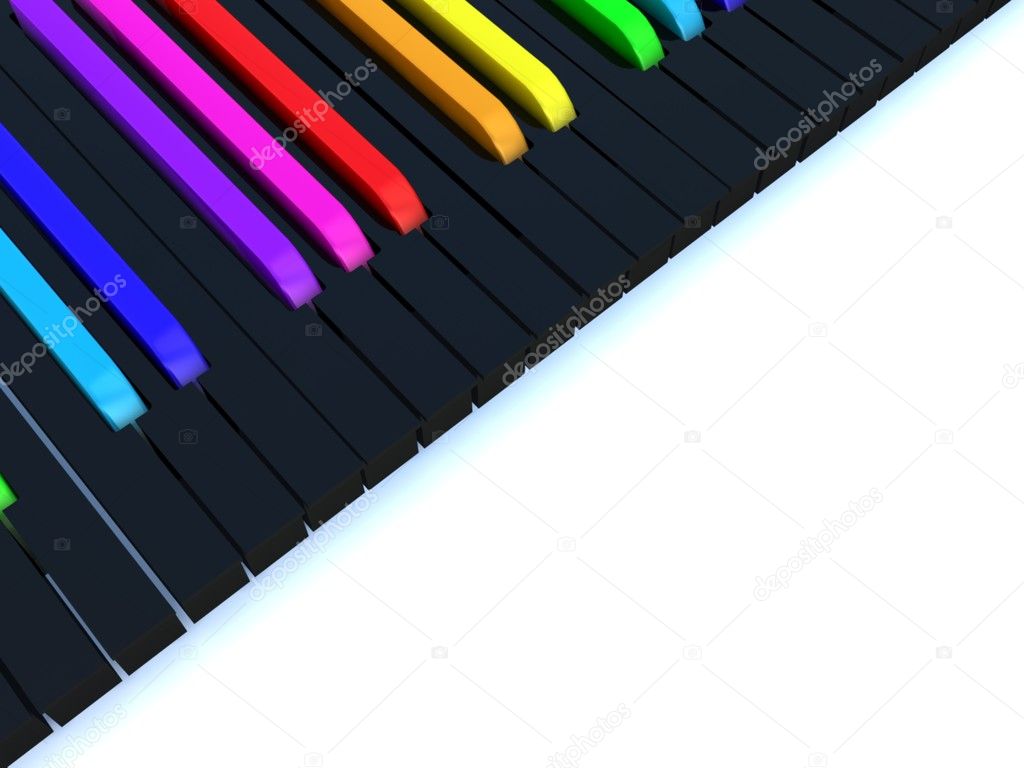 Download - Rainbow piano keys. — Stock Image