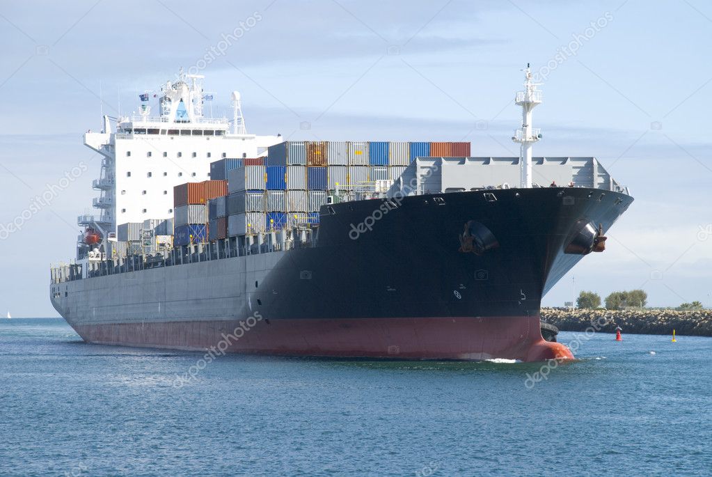 Container Ship Coming Into Port Stock Photo by ©ruchos 10655395