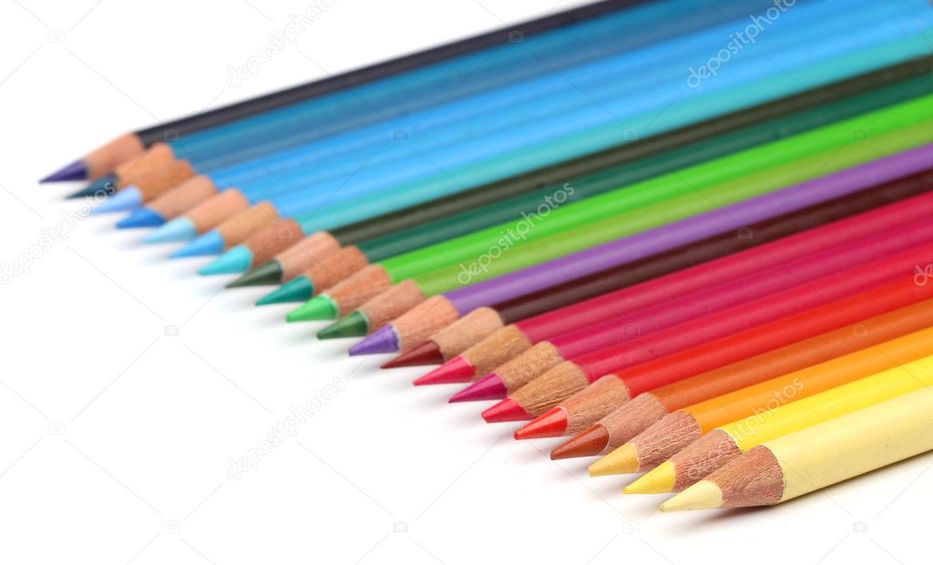 Color pencils over white background — Stock Photo © Erdosain #10611662