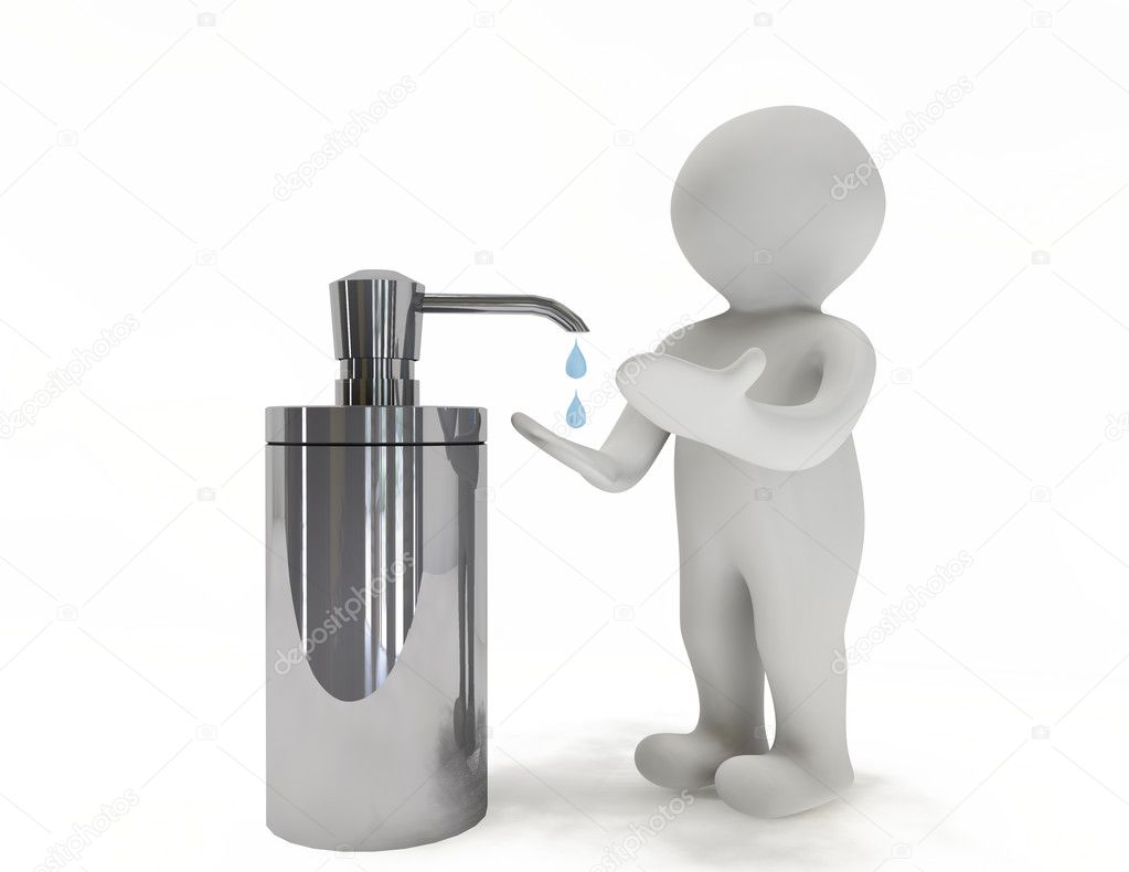 3d man washing his hands — Stock Photo © weissdesign #10380188