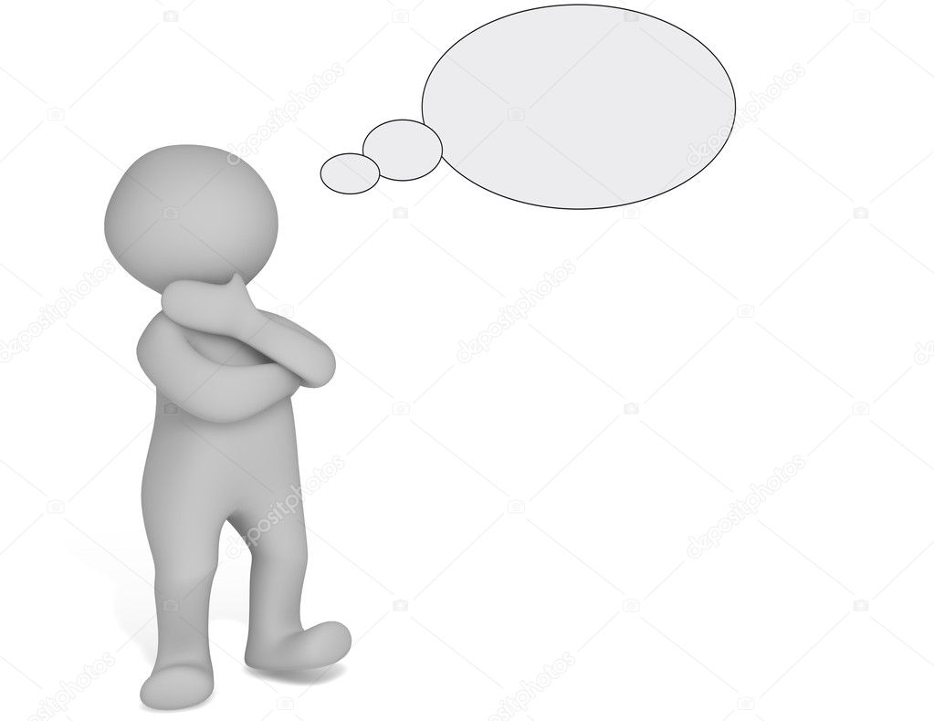 3D figura humana con globo de pensamiento — Foto stock © weissdesign ...