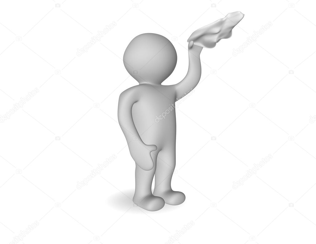 3D Cartoon Mann winken Abschied — Stockfoto © weissdesign #10455602