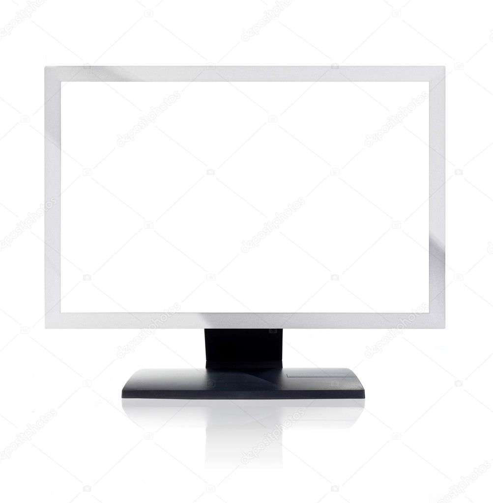 Computer Monitor with blank white screen Stock Photo by ©odua 10637293