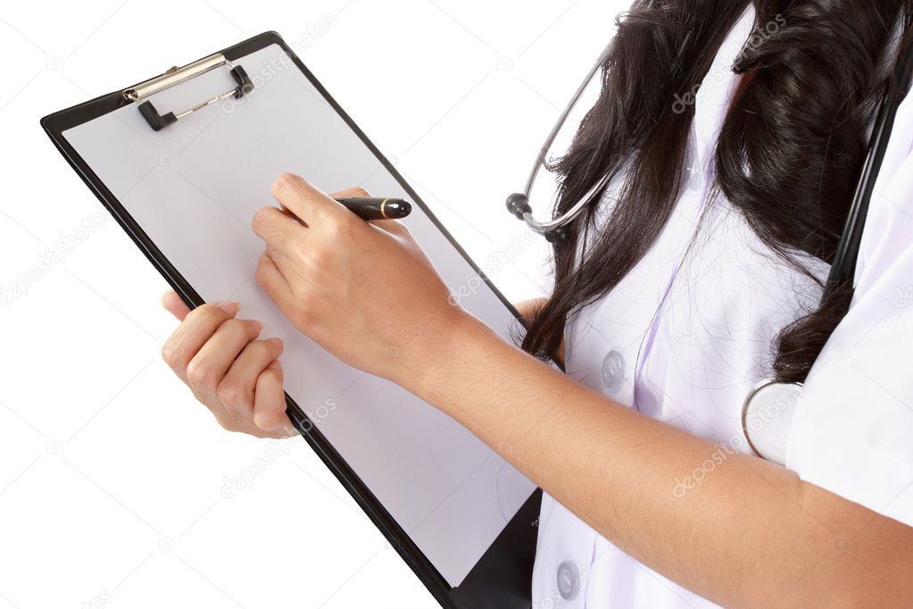 Nurse writing medical records Stock Photo by ©odua 10671085